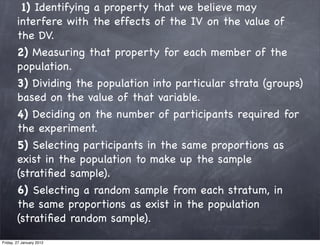 Research Methods in Psychology Sampling and Experimental Design | PDF