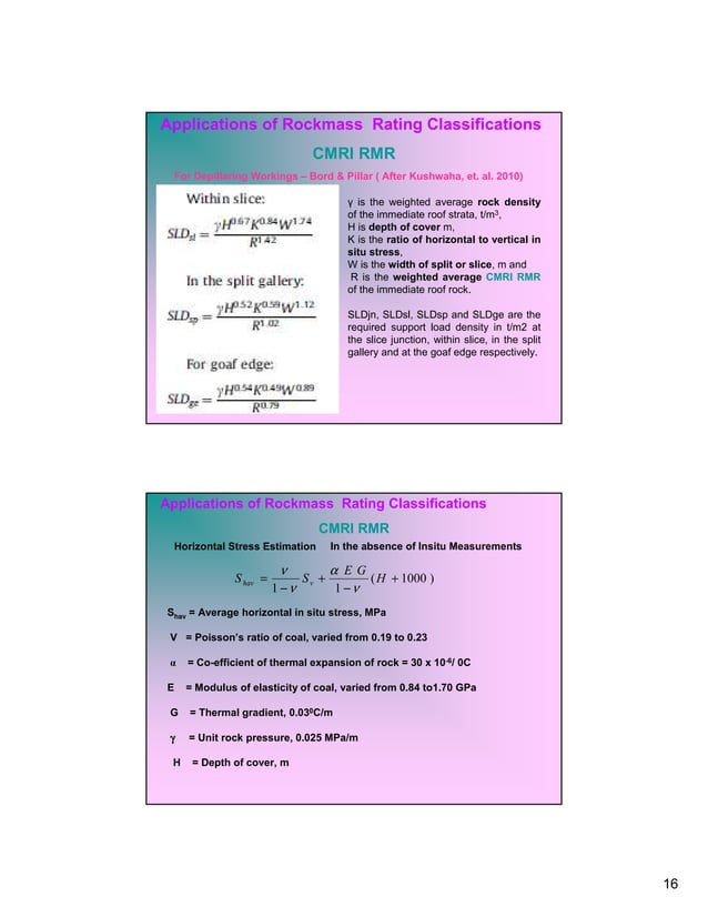 Rock mass classification or rock mass rating of rock materials in civil ...