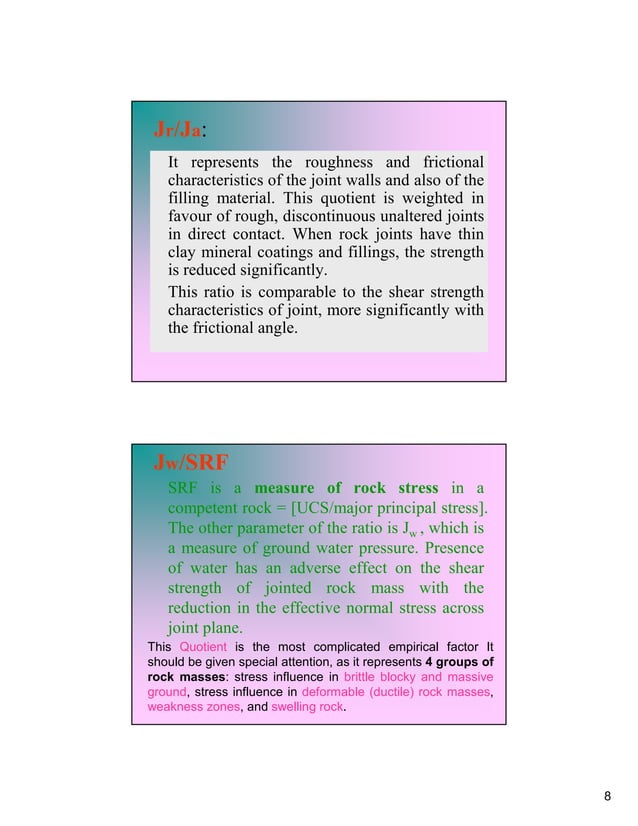 Rock mass classification or rock mass rating of rock materials in civil ...