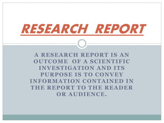 RESEARCH REPORT | PPTX