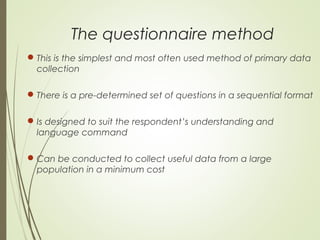 Research methodology - Collection of Data | PPT