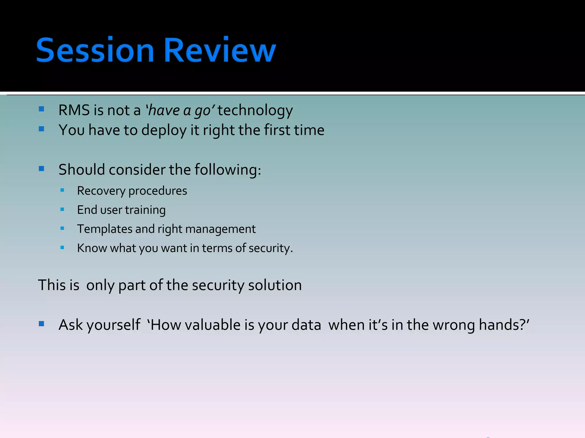 Microsoft Rights Management | PPT