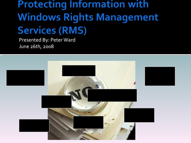 Microsoft Rights Management | PPT | Computing | Technology & Computing