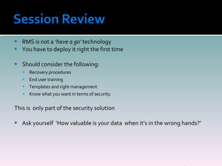 Microsoft Rights Management | PPT | Computing | Technology & Computing
