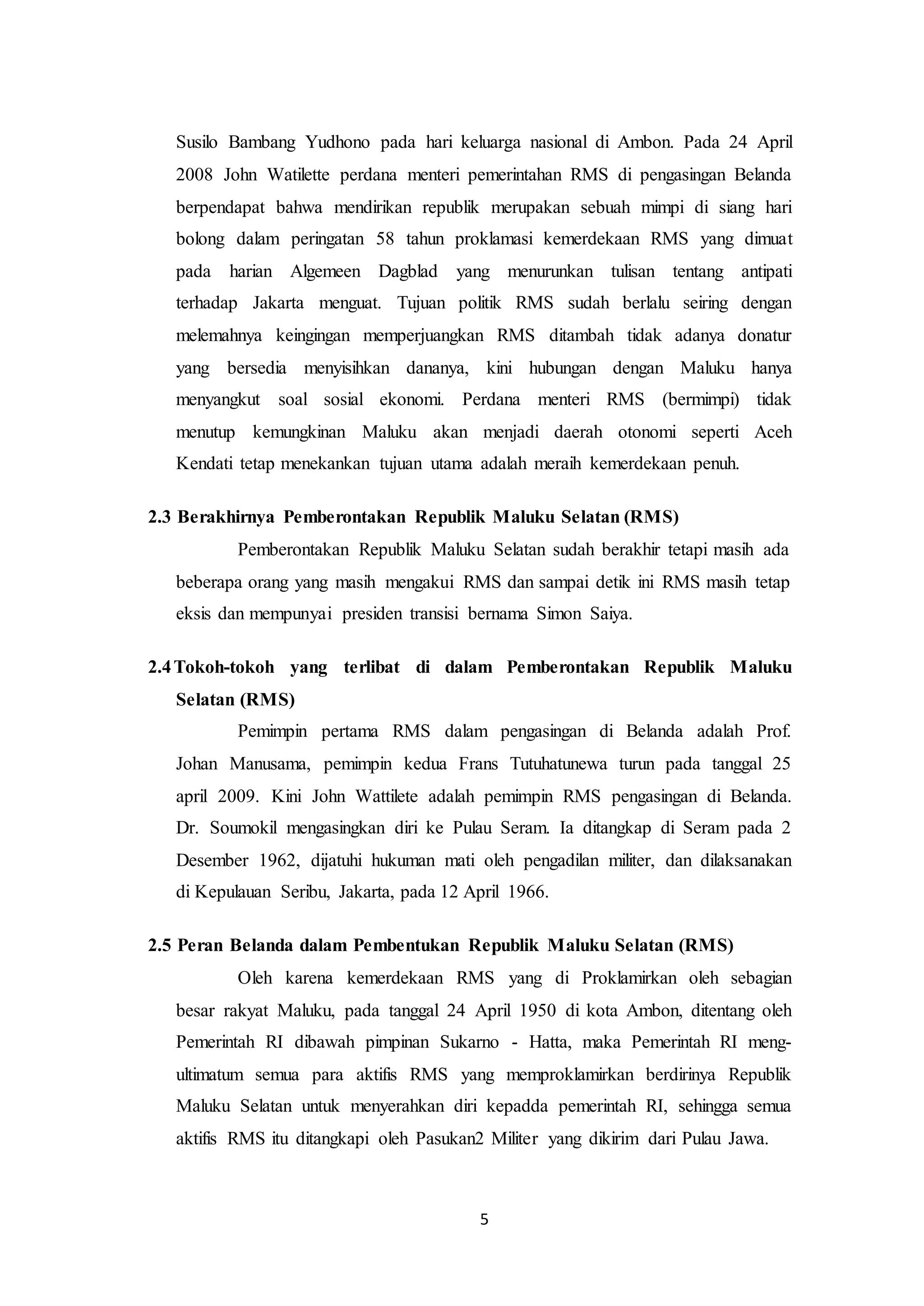 Republik Maluku Selatan | DOCX