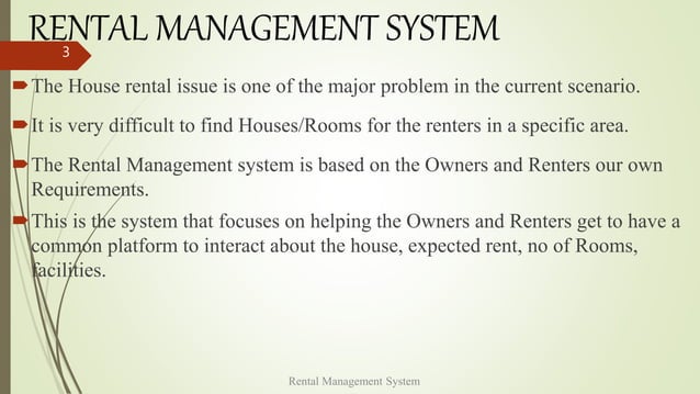 RENTAL MANAGEMENT SYSTEM | PPTX | Web Development | Internet