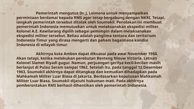 pemberontakan republik maluku selatan kelas 12 | PPT
