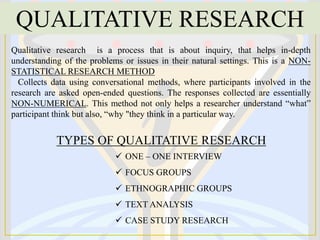 METHODS OF RESEARCH QUALITATIVE AND QUANTITATIVE | PPT