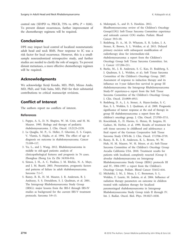 Rhabdomyosarcoma Of head and neck | PDF