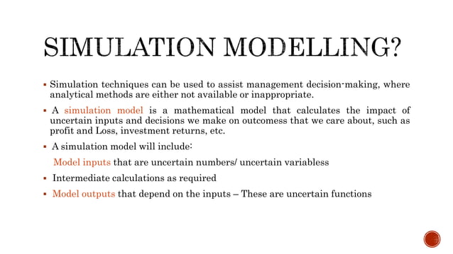 simulation modelling | PPT