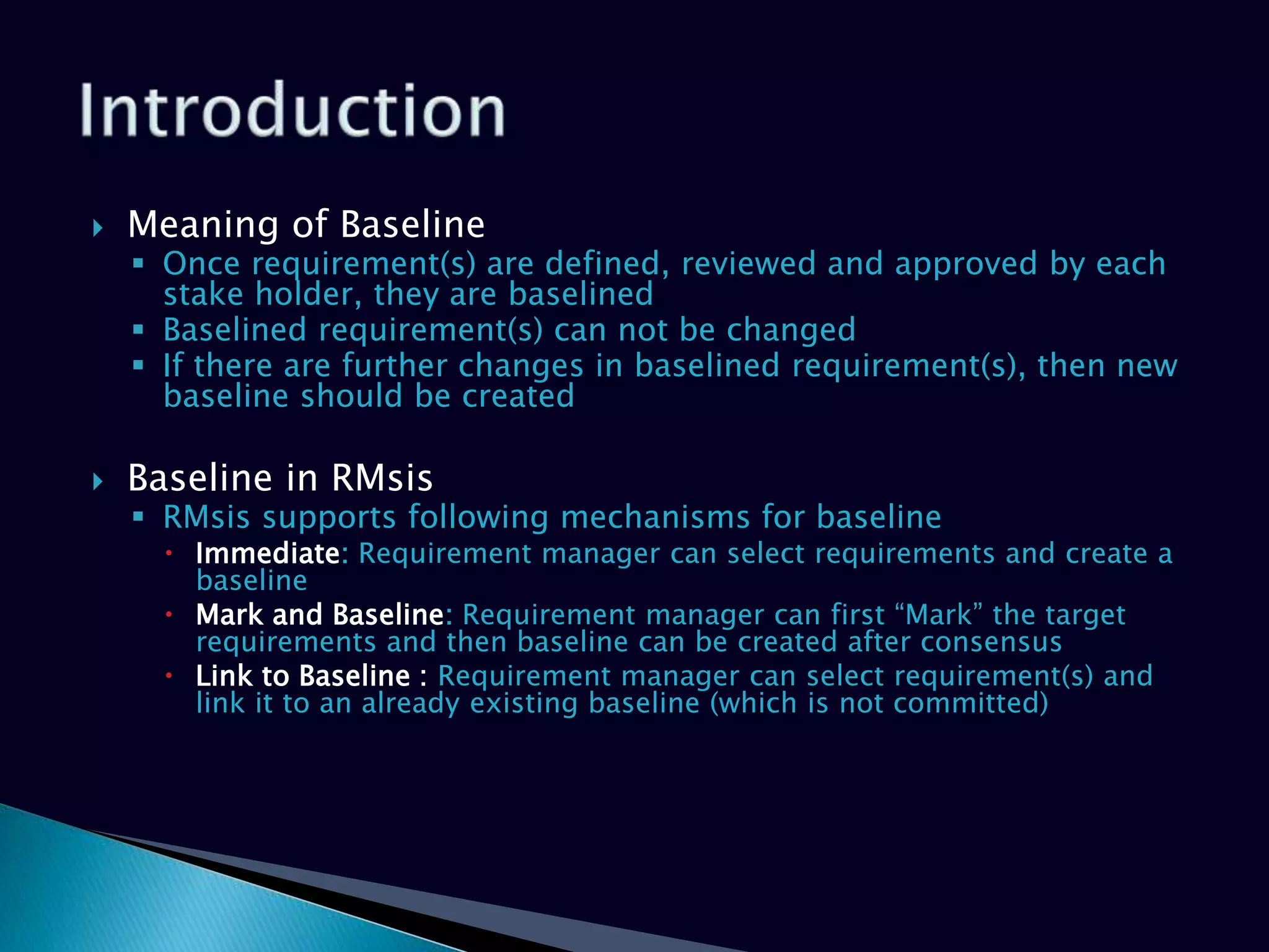 Requirement Baselining in RMsis | PPT
