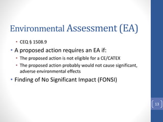 National Environmental Policy Act (NEPA) Overview - Helen Clough ...