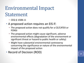 National Environmental Policy Act (NEPA) Overview - Helen Clough ...