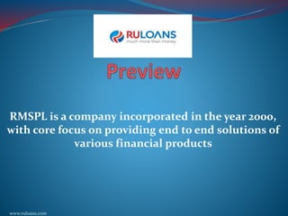 Ruloans - Loan Comparison Website | PPTX