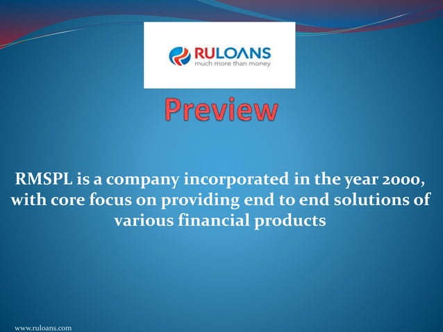 Ruloans - Loan Comparison Website | PPT