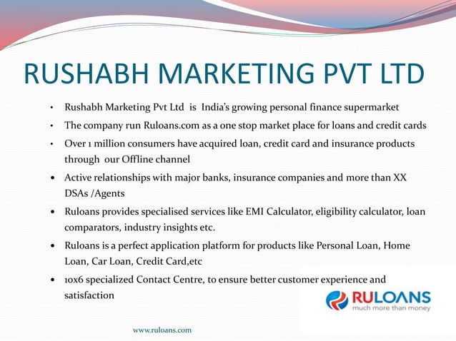 Ruloans - Loan Comparison Website | PPT