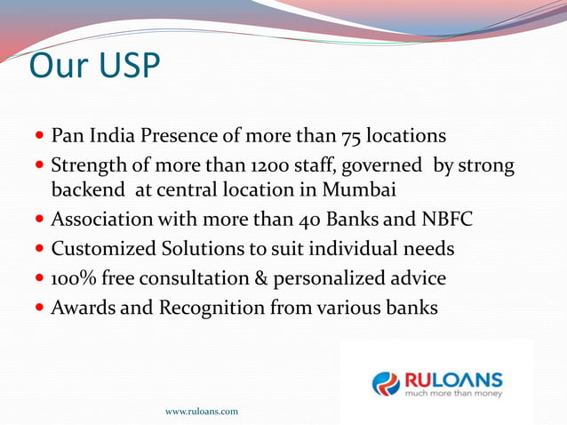 Ruloans - Loan Comparison Website | PPT