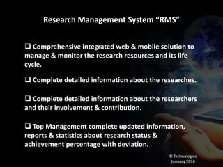 Research Management System "RMS" | PPTX