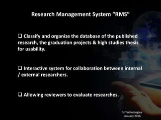 Research Management System "RMS" | PPTX