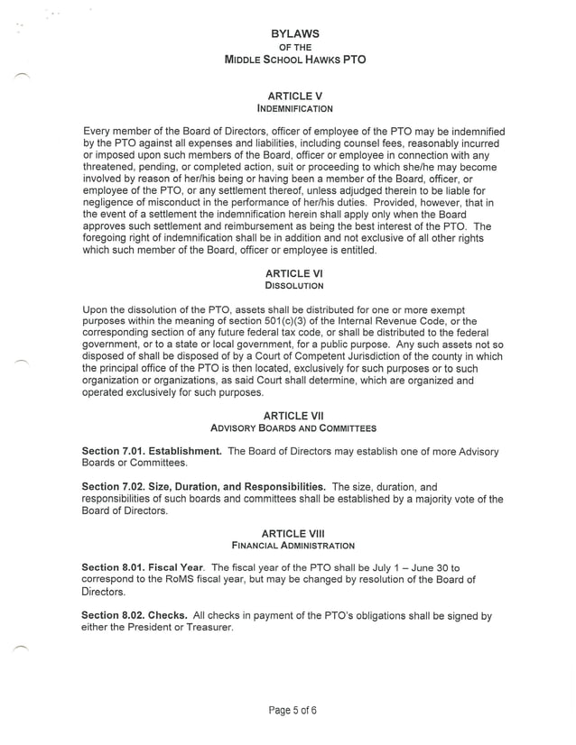 Rms pto bylaws 5 9-2008 | PDF