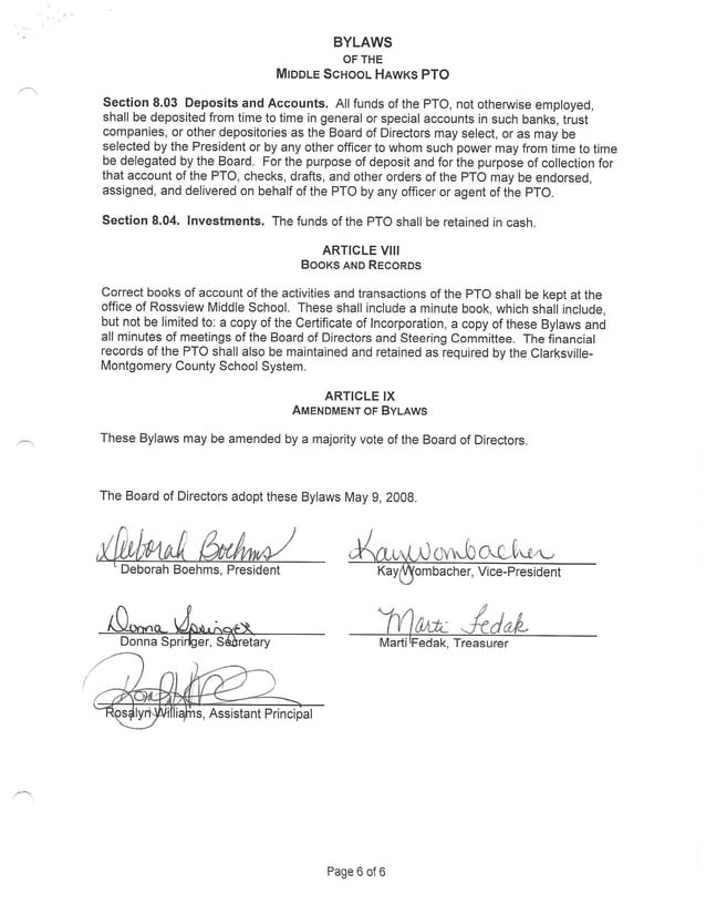 Rms pto bylaws 5 9-2008 | PDF