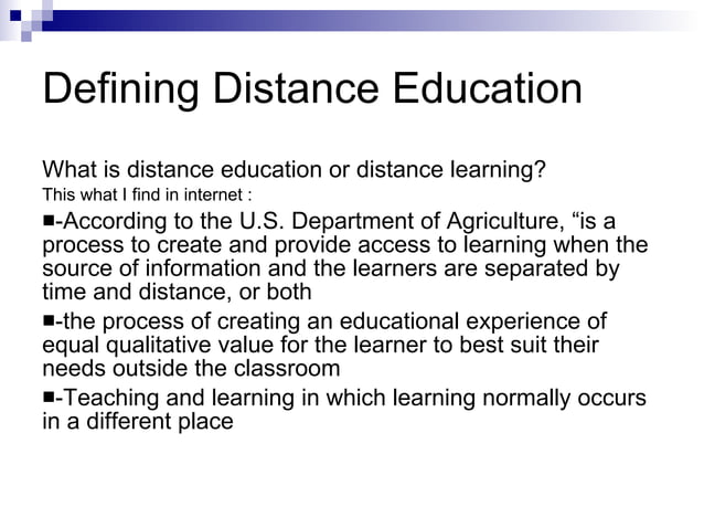distent education | PPT