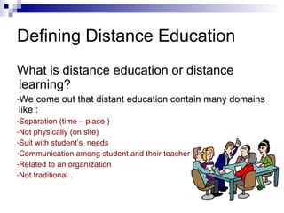 distent education | PPT