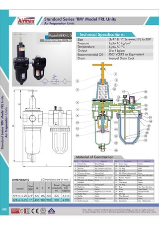 RM Model Standard FRL Unit | PDF