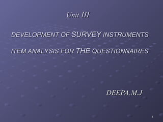 Data Collection survey instruments & methods of Questionnaire | PPT