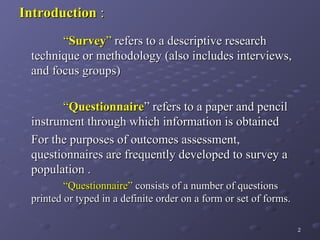 Data Collection survey instruments & methods of Questionnaire | PPT