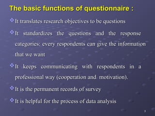 Data Collection survey instruments & methods of Questionnaire | PPT
