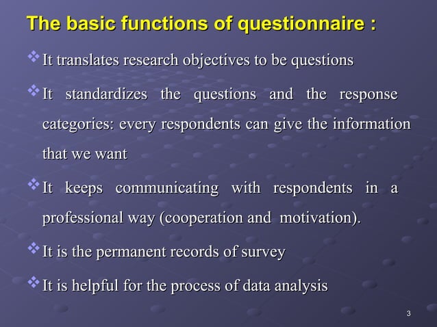 Data Collection survey instruments & methods of Questionnaire | PPT