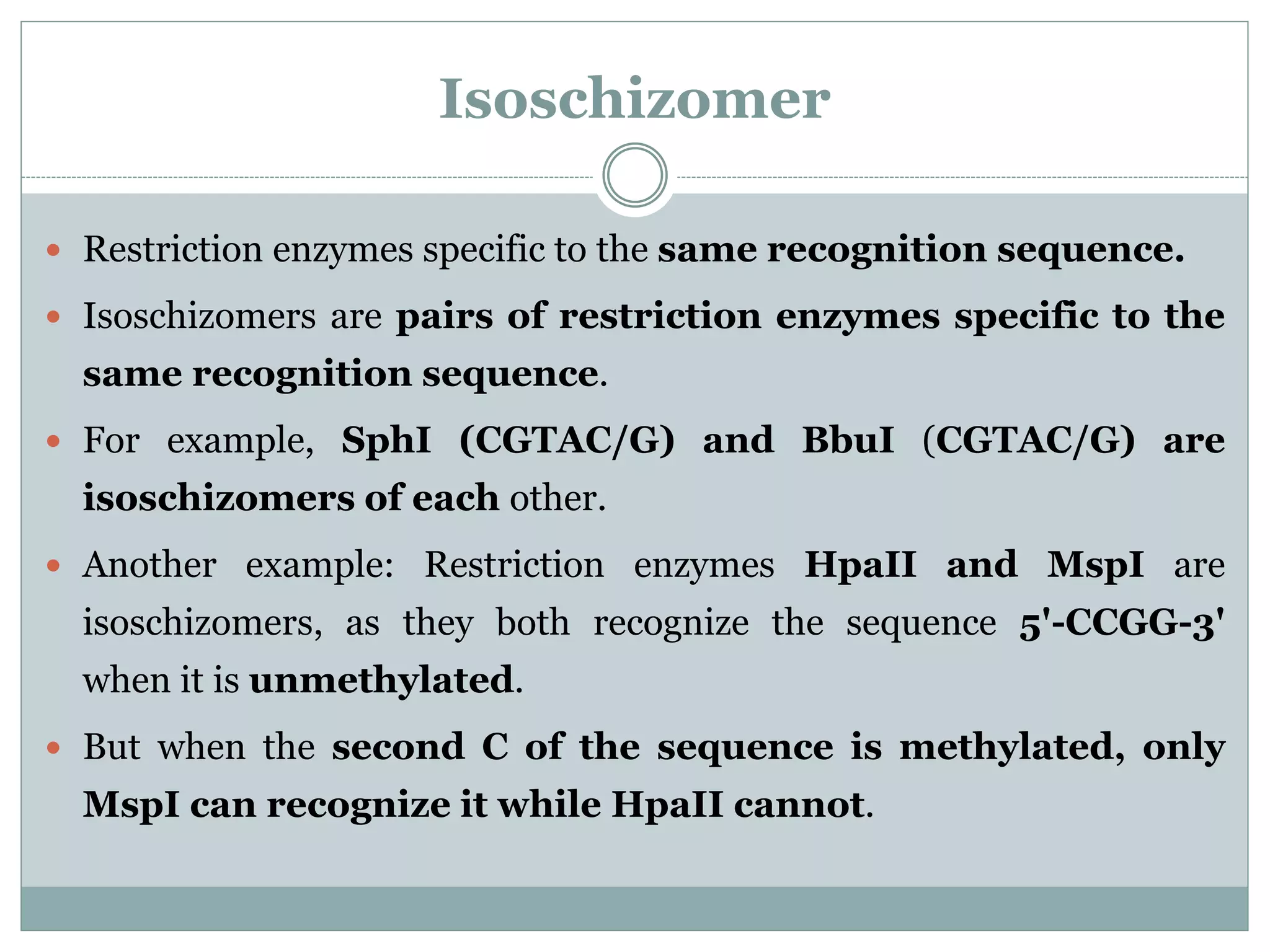 Restriction Modification System Types Of Restriction Enzymes Pptx