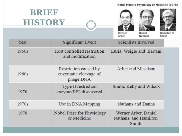 Restriction-Modification system, Types of Restriction enzymes | PPTX
