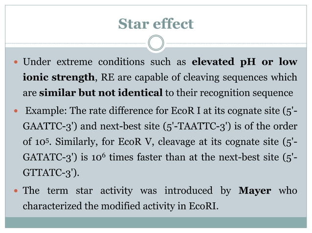 Restriction-Modification system, Types of Restriction enzymes | PPTX