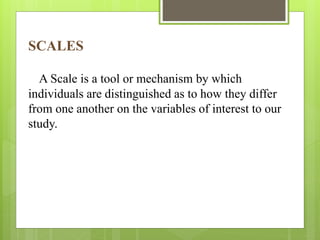 Research Methodology - types of scale | PPTX