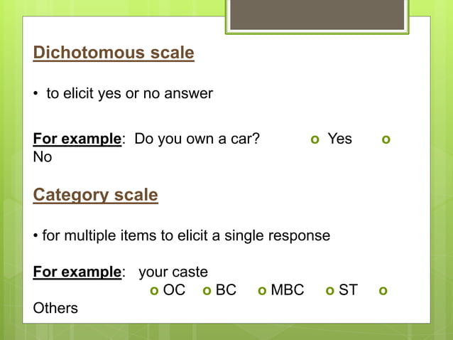 Research Methodology - types of scale | PPTX | Science