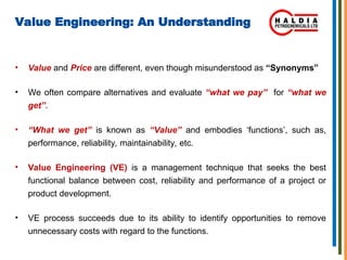 alue Engineering – An Understanding A Case Study on Value Engineering in HPL | PPT