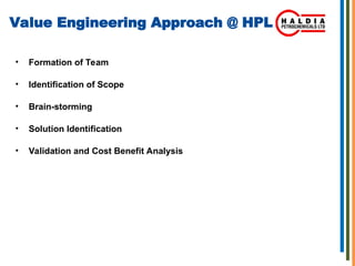 Value Engineering in manufacturing process | PPT