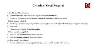 Research Methodology Brief overview of the methods | PPTX