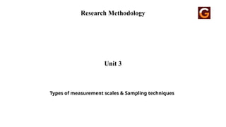 Research methodology scale of measurement | PPTX