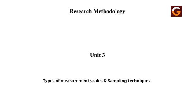 Research methodology scale of measurement | PPTX