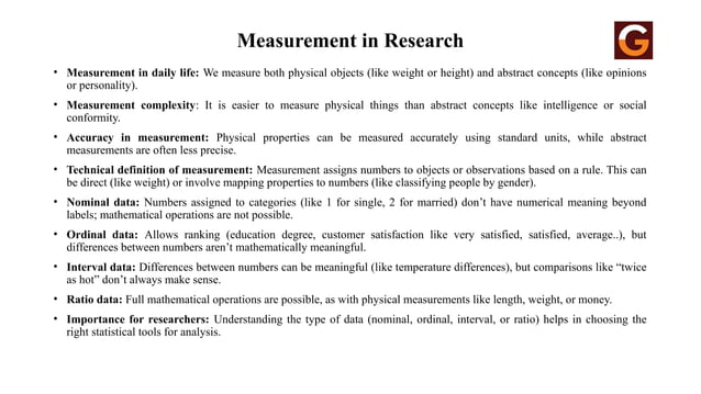 Research methodology scale of measurement | PPTX