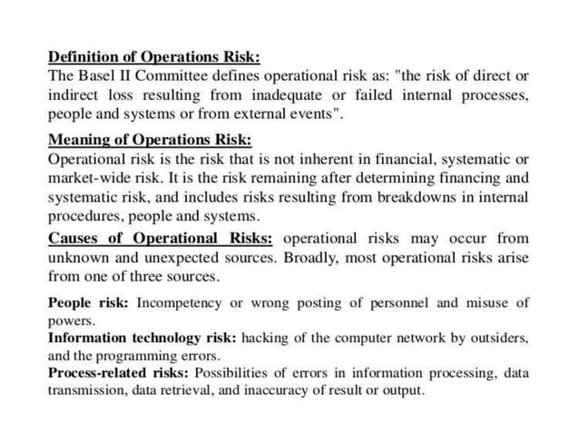 Operations Risk Management | PPTX | Business | Business and Finance