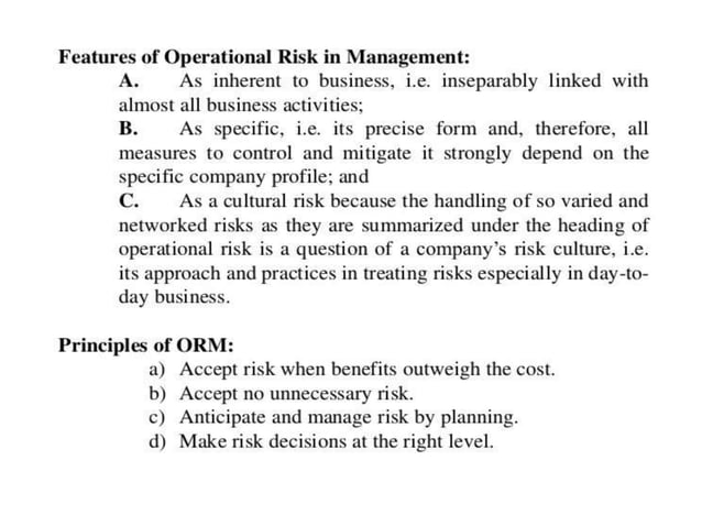 Operations Risk Management | PPTX | Business | Business and Finance