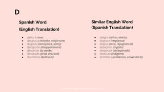 The big list of “False Friends” Spanish – English | PPTX