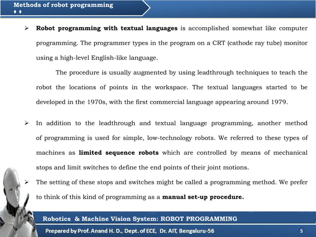 RMV robot programming | PDF