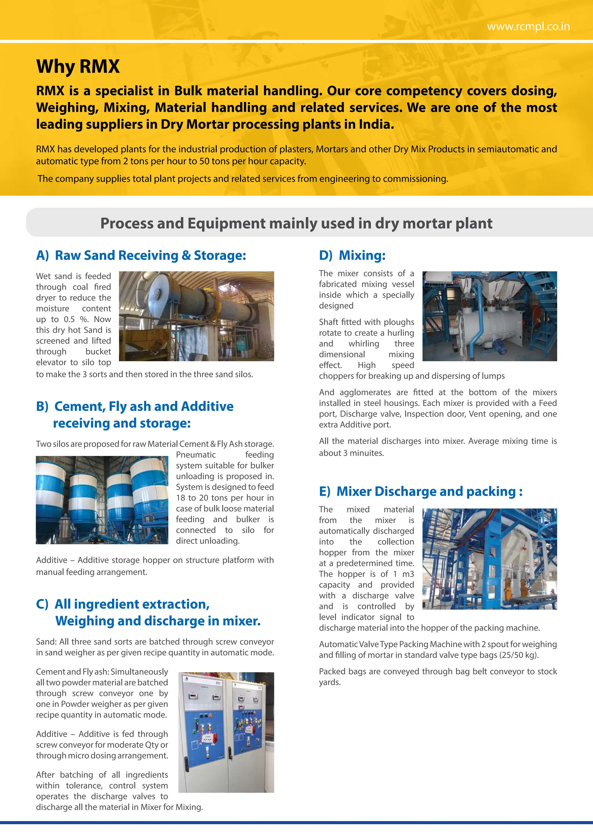 Dry Mix Mortar Plant | Readymix, Automatic & Mini Dry Mortar Machinery | PDF