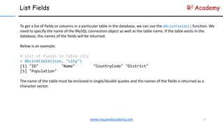 RMySQL Tutorial For Beginners | PDF