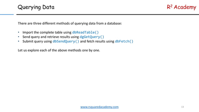 RMySQL Tutorial For Beginners | PDF
